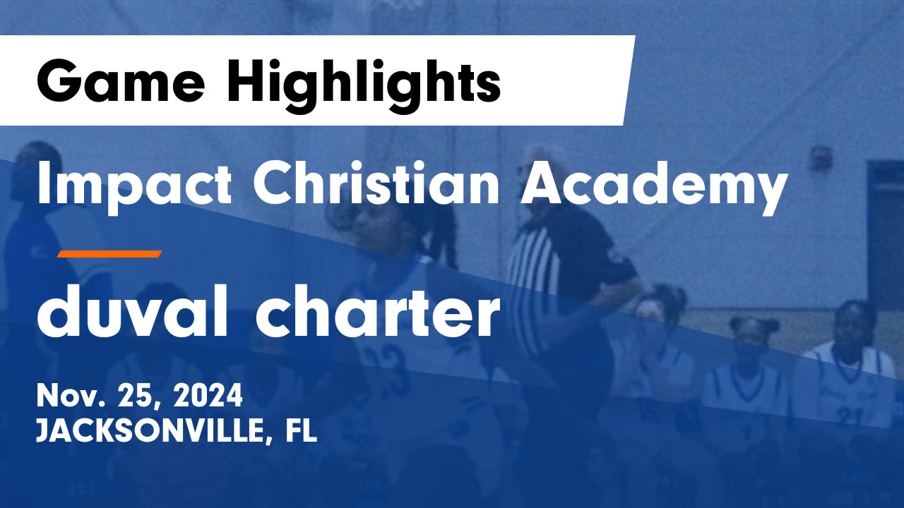 Impact Christian Academy vs duval charter Game Highlights - Nov. 25 ...