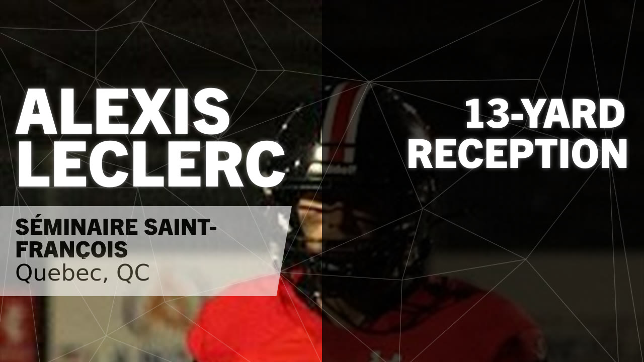 13-yard Reception vs Collège de Lévis - Alexis Leclerc highlights - Hudl