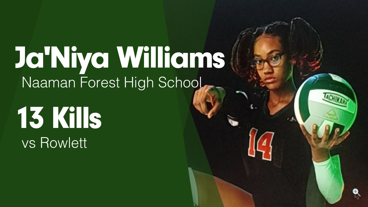 13 Kills vs Rowlett - Ja'Niya Williams highlights - Hudl